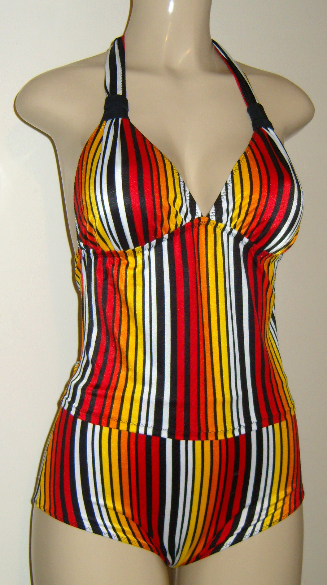 Gathered Halter Swimsuit Tankinis and Pin Up High-Waisted Bikini Botto ...